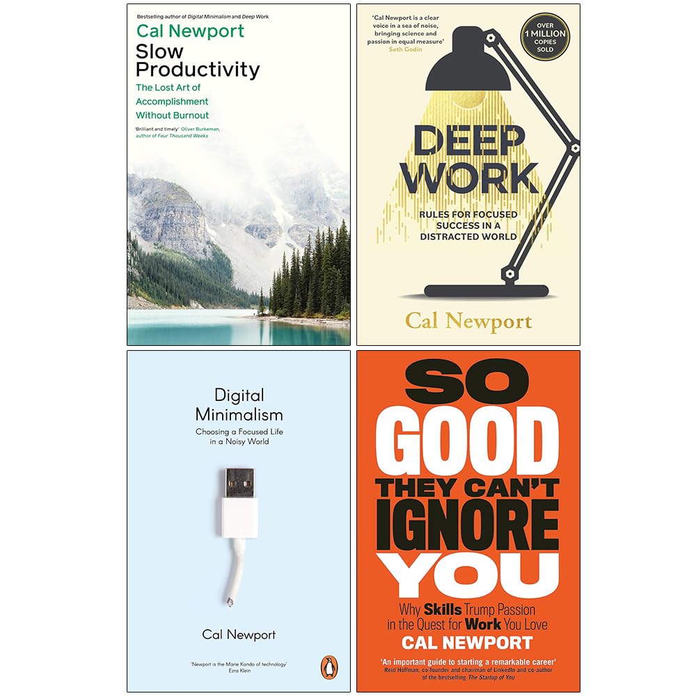 Cal Newport Collection 4 Books Set (Slow Productivity, Deep Work ...
