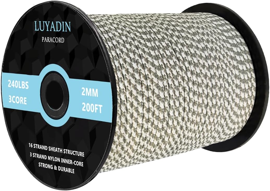 Amazon.com: LUYADIN Paracord 240lb - Diameter 2mm Micro Utility Cord -3 ...