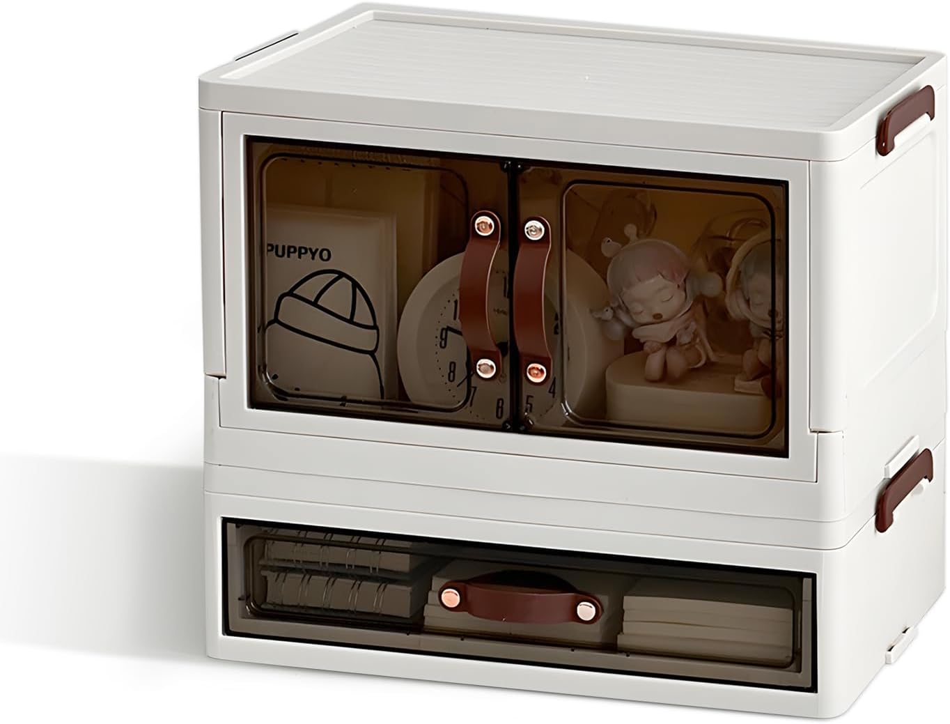 Warmiehomy Collapsible Storage Box Desk Organiser with 1 Drawer, Small ...