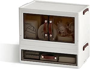 Warmiehomy Collapsible Storage Box Desk Organiser with 1 Drawer, Small ...