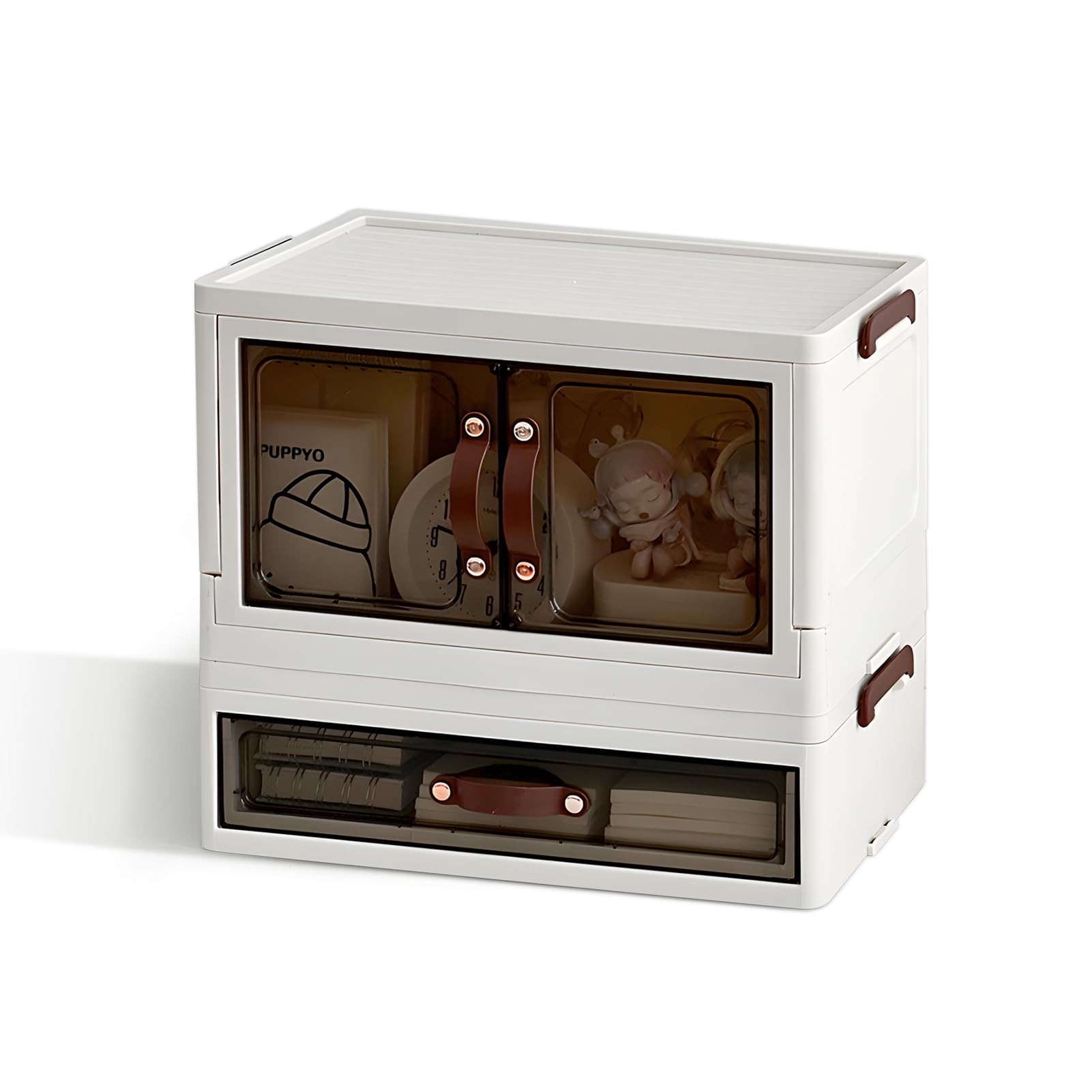 Warmiehomy Collapsible Storage Box Desk Organiser with 1 Drawer, Small ...