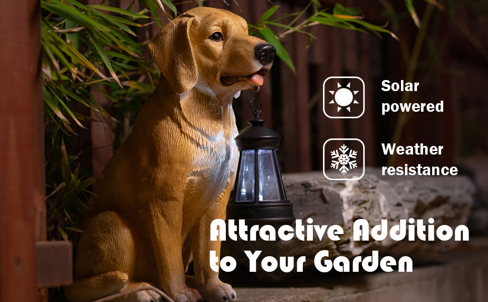 Watch Solar Dog Garden Statues Garden Decorations Garden Gift on Amazon ...