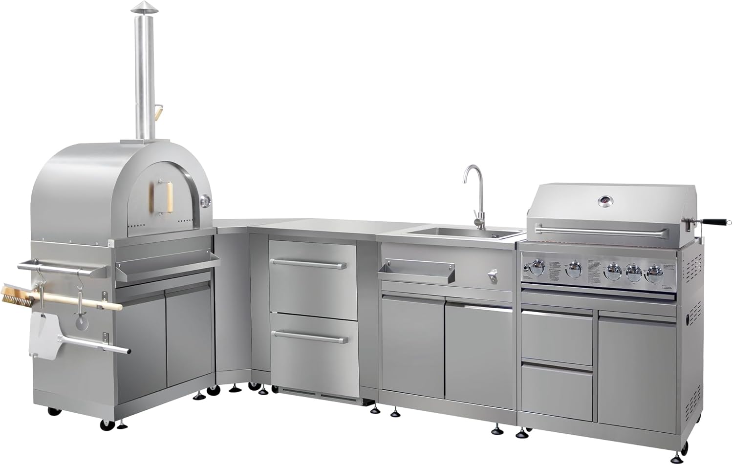 Amazon.com: CT 7-Piece Outdoor Kitchen Package Modular BBQ Grill Island ...