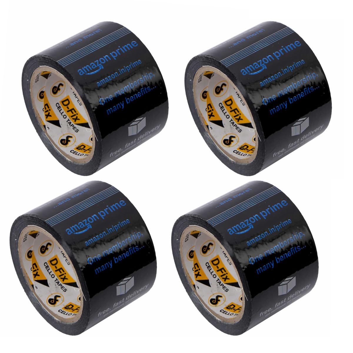 D-fix® Pack of-4, Self-Adhesive Amazon Printed Prime Packing Cello Tape ...
