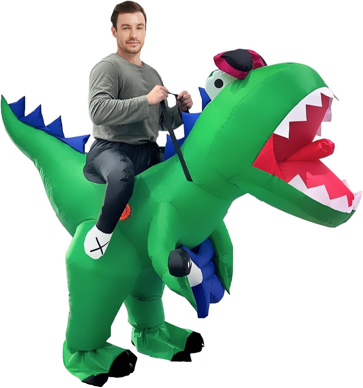 Amazon.com: Disfraz inflable de dinosaurio para adultos, disfraz de T ...