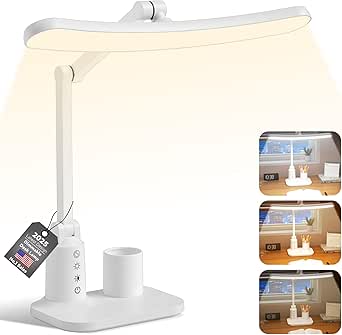 LED Desk Lamp Dimmable Table Lamp, Cordless Task Lamp with Adjustable ...