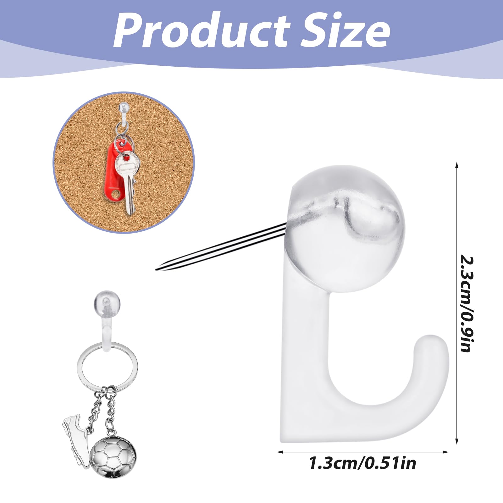 Snapklik.com : 50 Pack Push Pin Hooks Clear Thumb Tack Hook Plastic ...