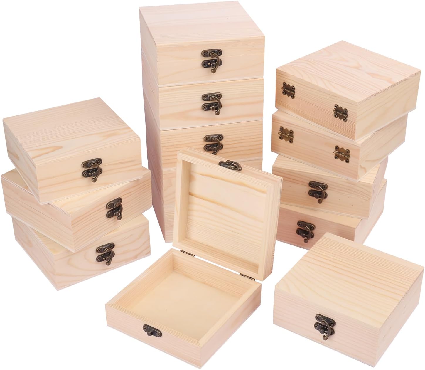 Amazon.com: Mini Wooden Round Boxes with Lid 3''x2'' Set 6 pcs - Blank ...