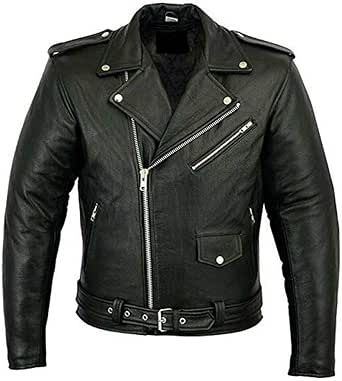 Black Motorcycle Style Jacket Men's Black Faux Leather Jacket With ...
