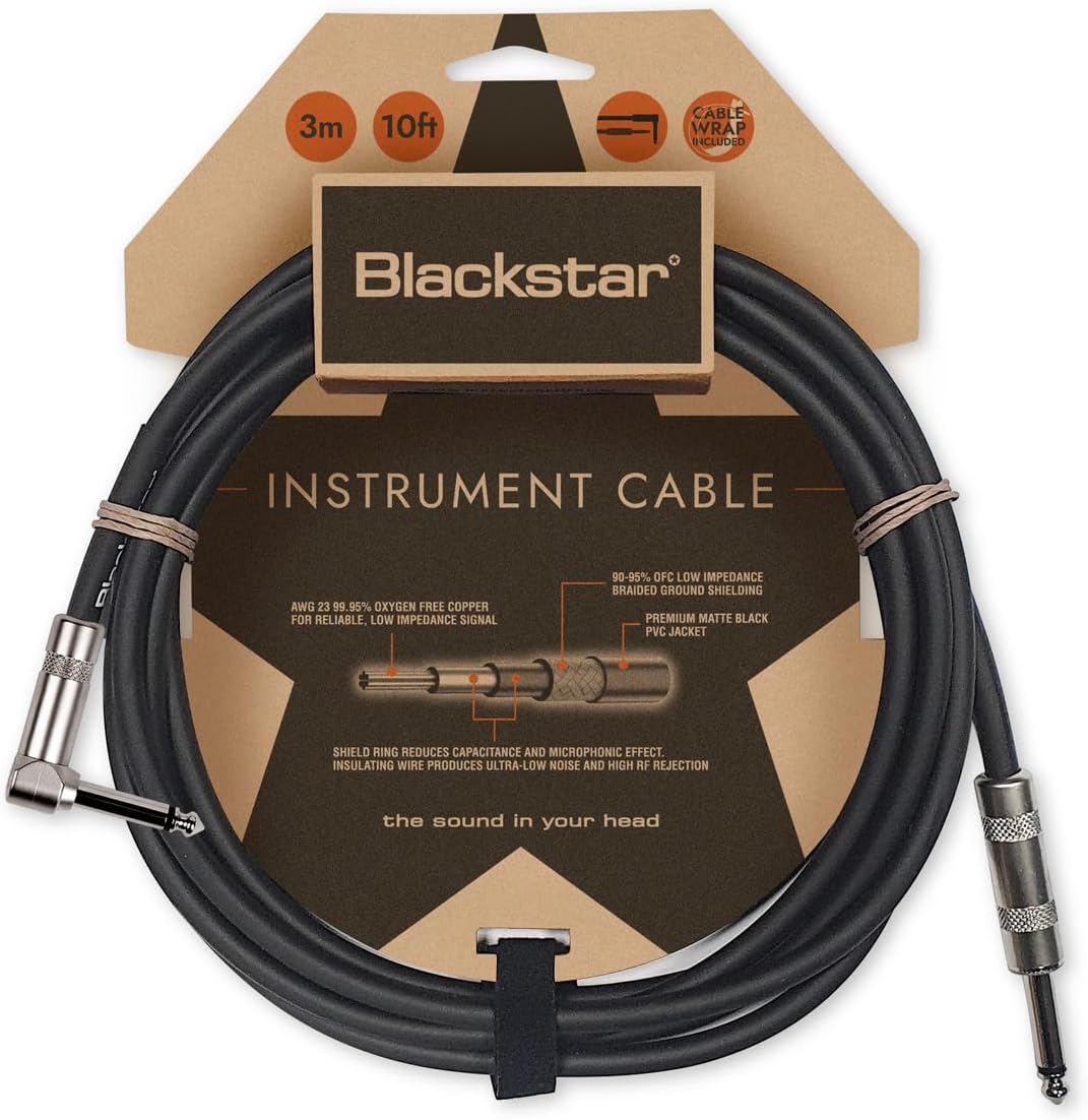 Roland Black Series Instrument Cable Black, RIC-B10A, Length: 10 ft/3 m ...