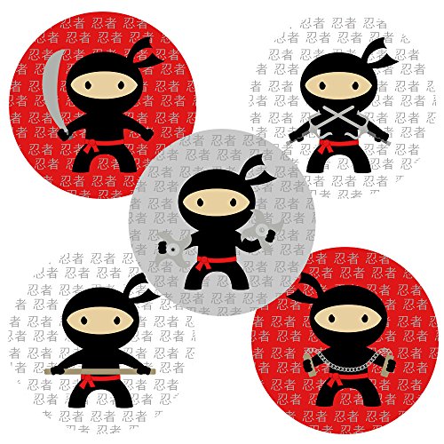 Ninja Sticker Labels - Party Favors and Envelope Seal Party Supplies ...