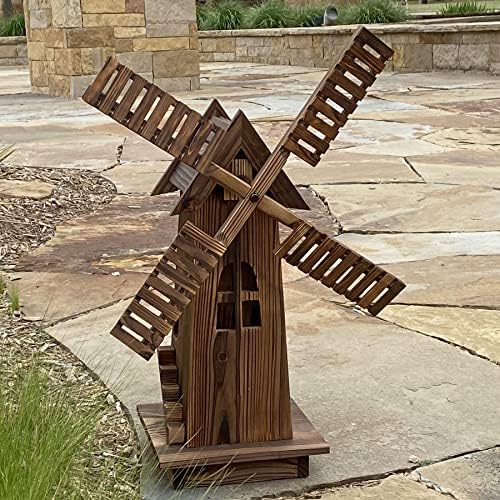 Amazon.com : Westcharm Wooden Dutch Windmill Back Yard Decorations ...
