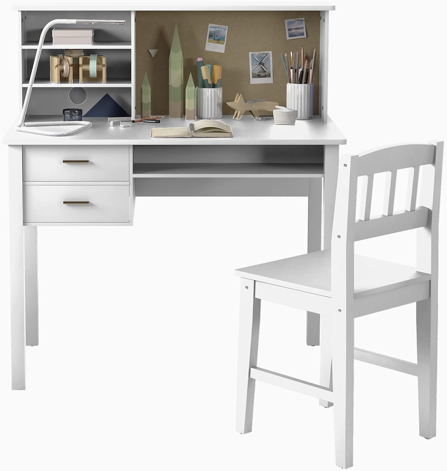 Amazon.com: BALUS Kids Desk & Chair Set, Children’s Desk for Bedroom ...