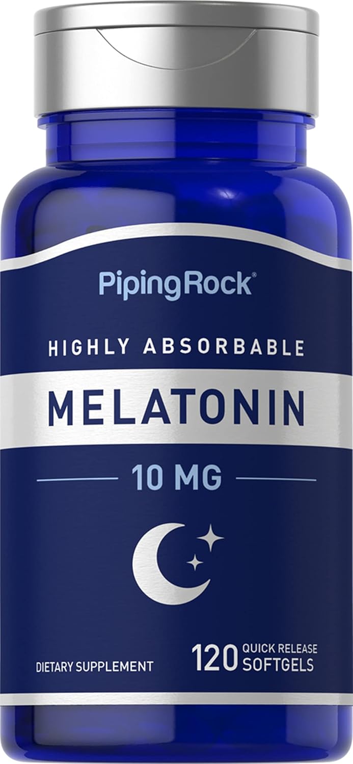 Amazon.com: Piping Rock Melatonin 10mg | 120 Softgels | Highly ...