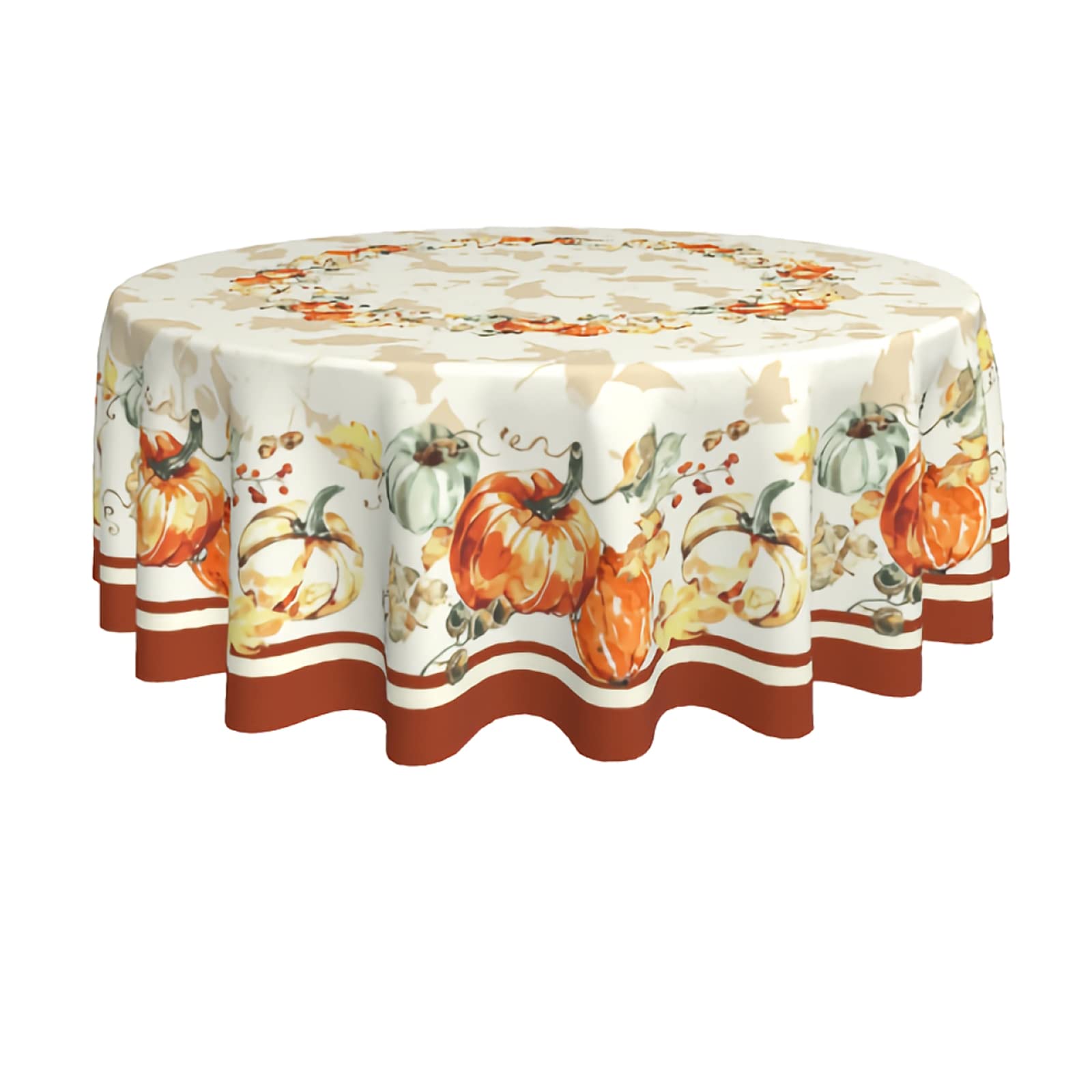 Amazon.com: Sweetshow Autumn Pumpkin Round Tablecloth Thanksgiving and ...