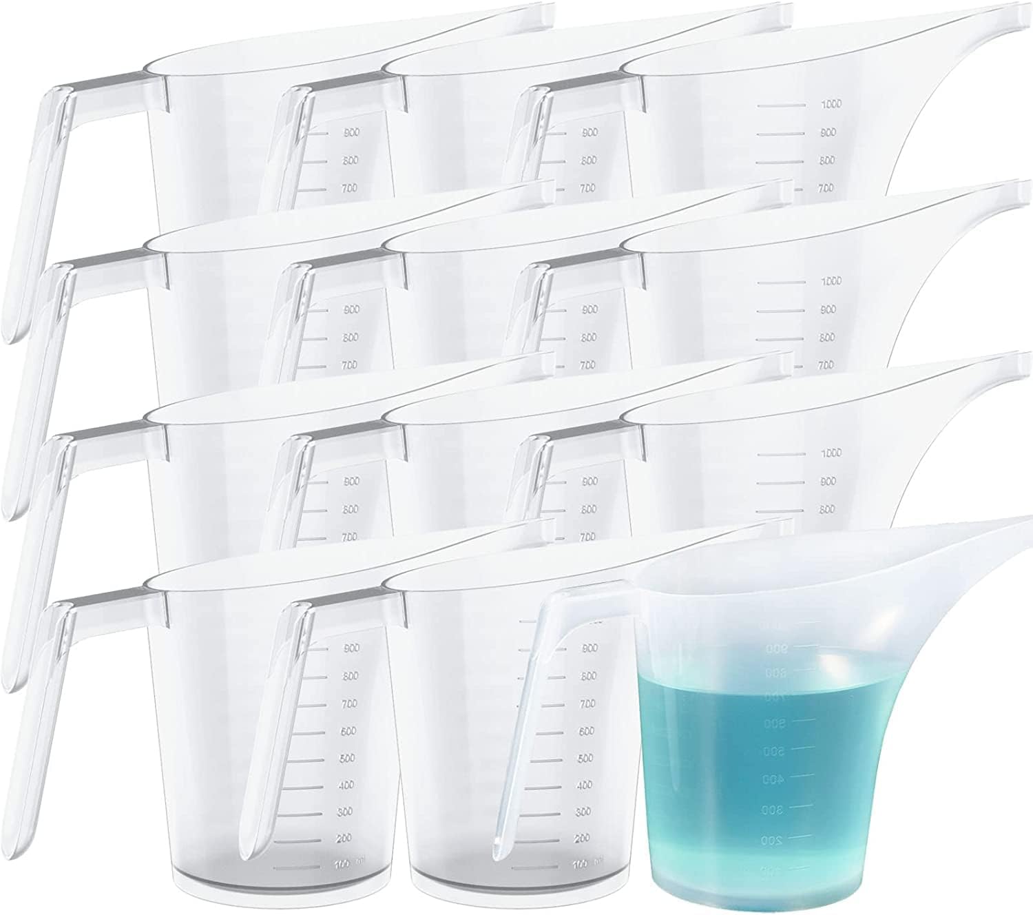 WUWEOT 12 Pack Measuring Funnel Pitcher, 1000ml Easy Pour Measuring Cup ...