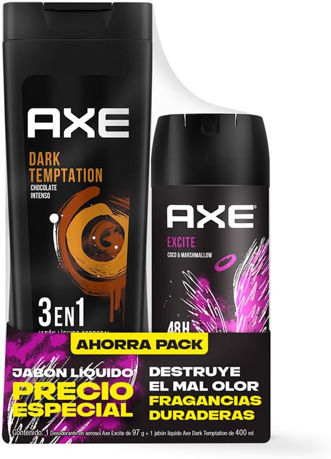 Axe BS Excite de 97g + Axe BW Dark Temptation 400ml : Amazon.com.mx ...