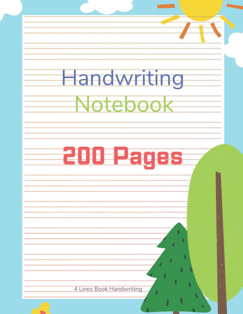 4 Lines Book Handwriting: 4 Lined Handwriting Book : Ideal For Good ...