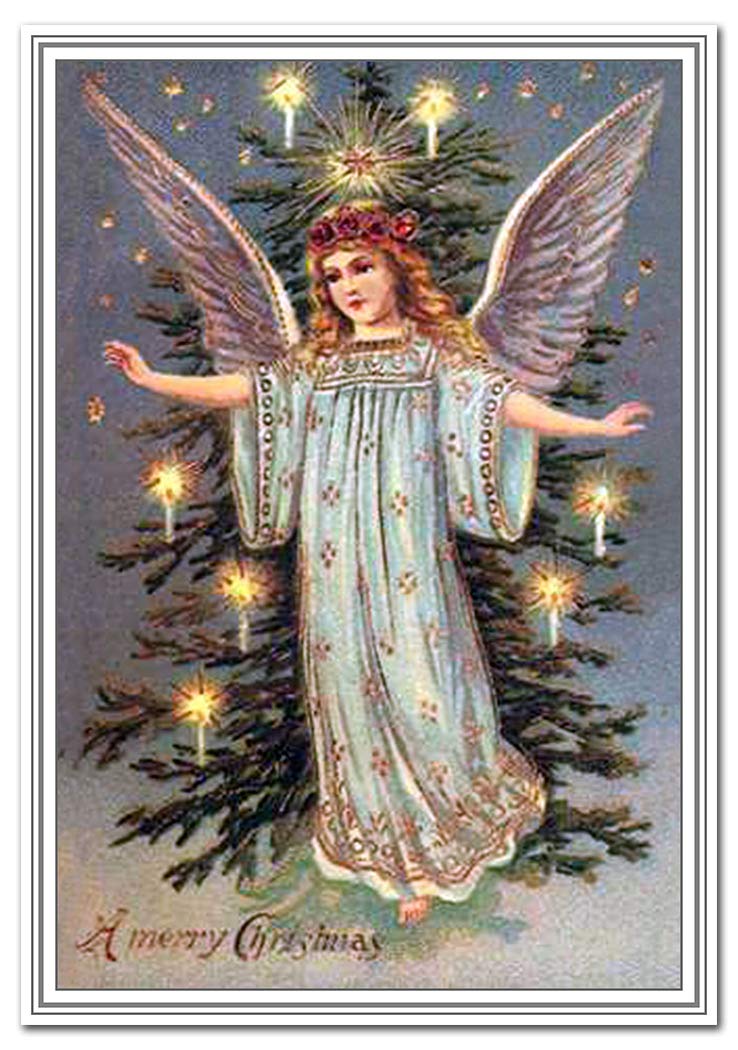 Vintage Angel Cards A4 Sheet Christmas Colour Vintage Angels | De Egel