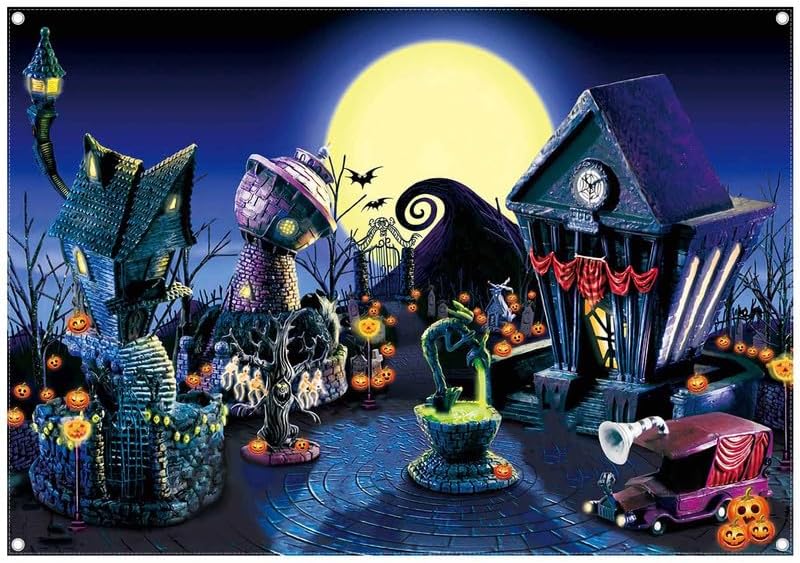 Amazon.com: Nightmare Before Christmas Backdrop Jack Skellington Large ...
