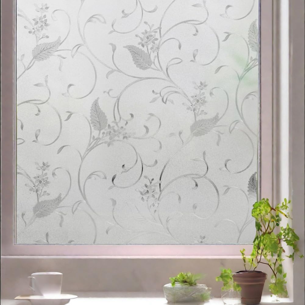 Amazon.com: SLAMTOOP Frosted Window Film, Vine Privacy Glass Window ...