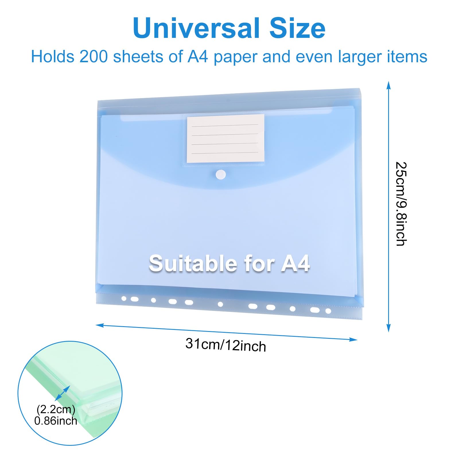 LDHHYH 21 Pack Plastic Wallets A4 Punched Pockets, Expandable A4 ...