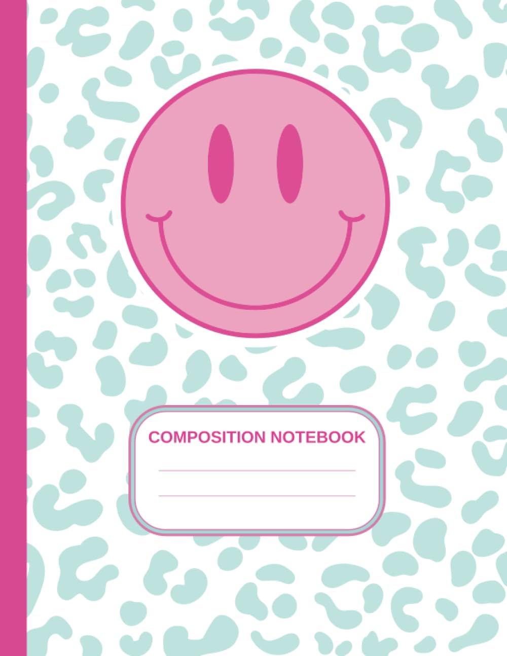 Cute Composition Notebook Aesthetic Preppy Smiley Face Hot Pink ...