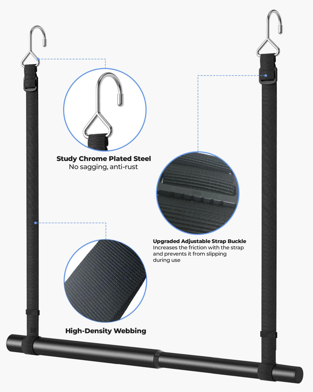 Snapklik.com : Hanging Closet Rod, Stepless Adjustable Width And Height ...