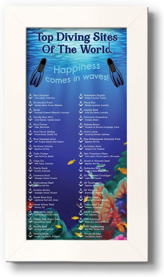 Amazon.com: Diving Sites of the World Bucket List Tracker - Textured ...