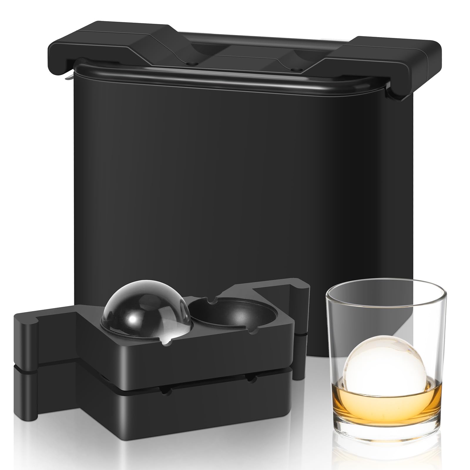 Amazon.com: Morfone Clear Ice Cube Maker, 2 Large Ball Ice Cube Molds ...