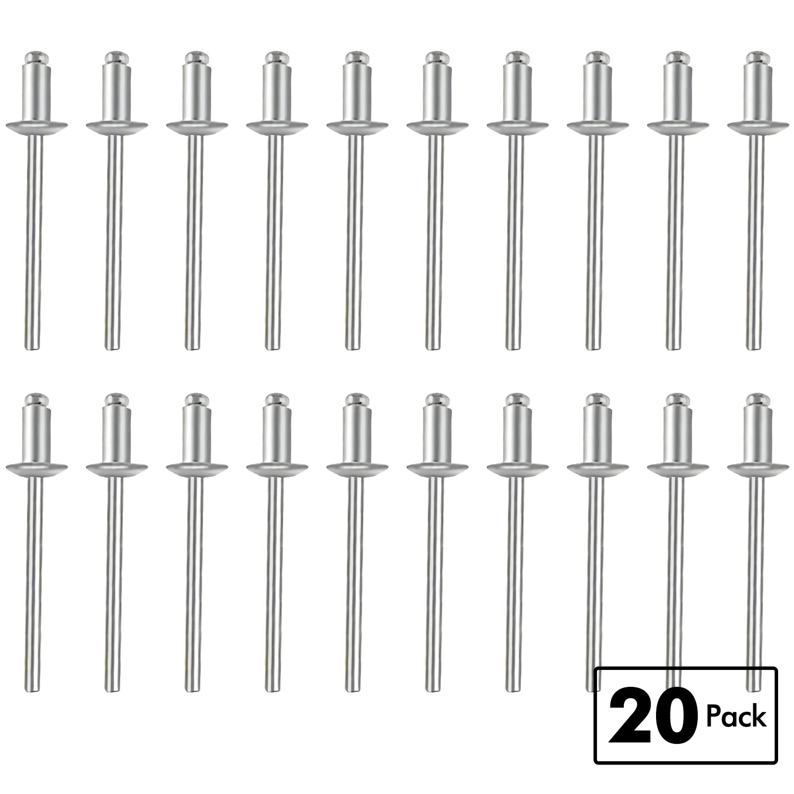 Snapklik.com : 20 Pack Aluminum Dome Head Blind Rivets Self-Plugging ...