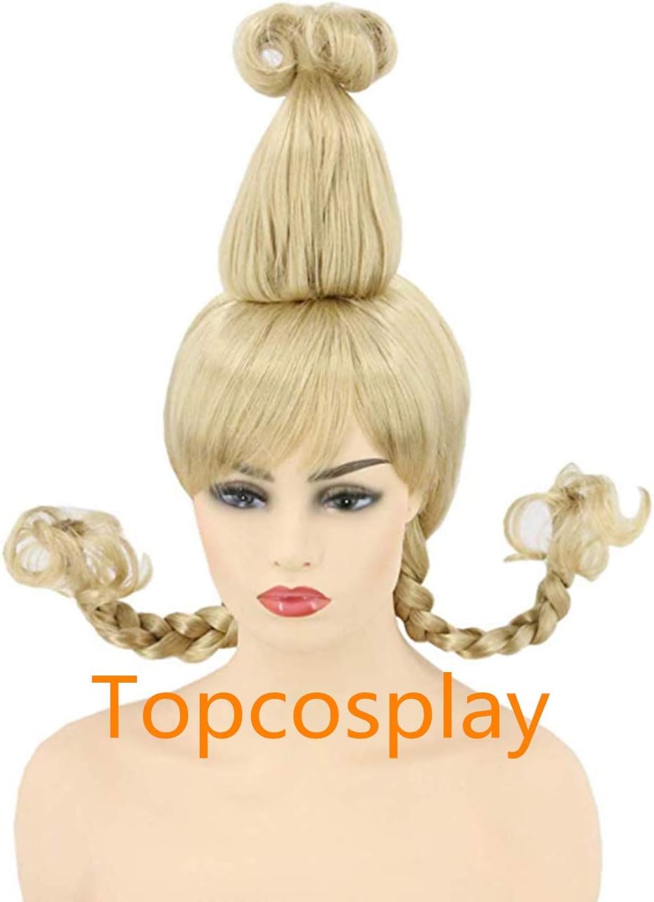 Amazon.com: Topcosplay Womens or Girls Blonde Braids Wigs Christmas ...