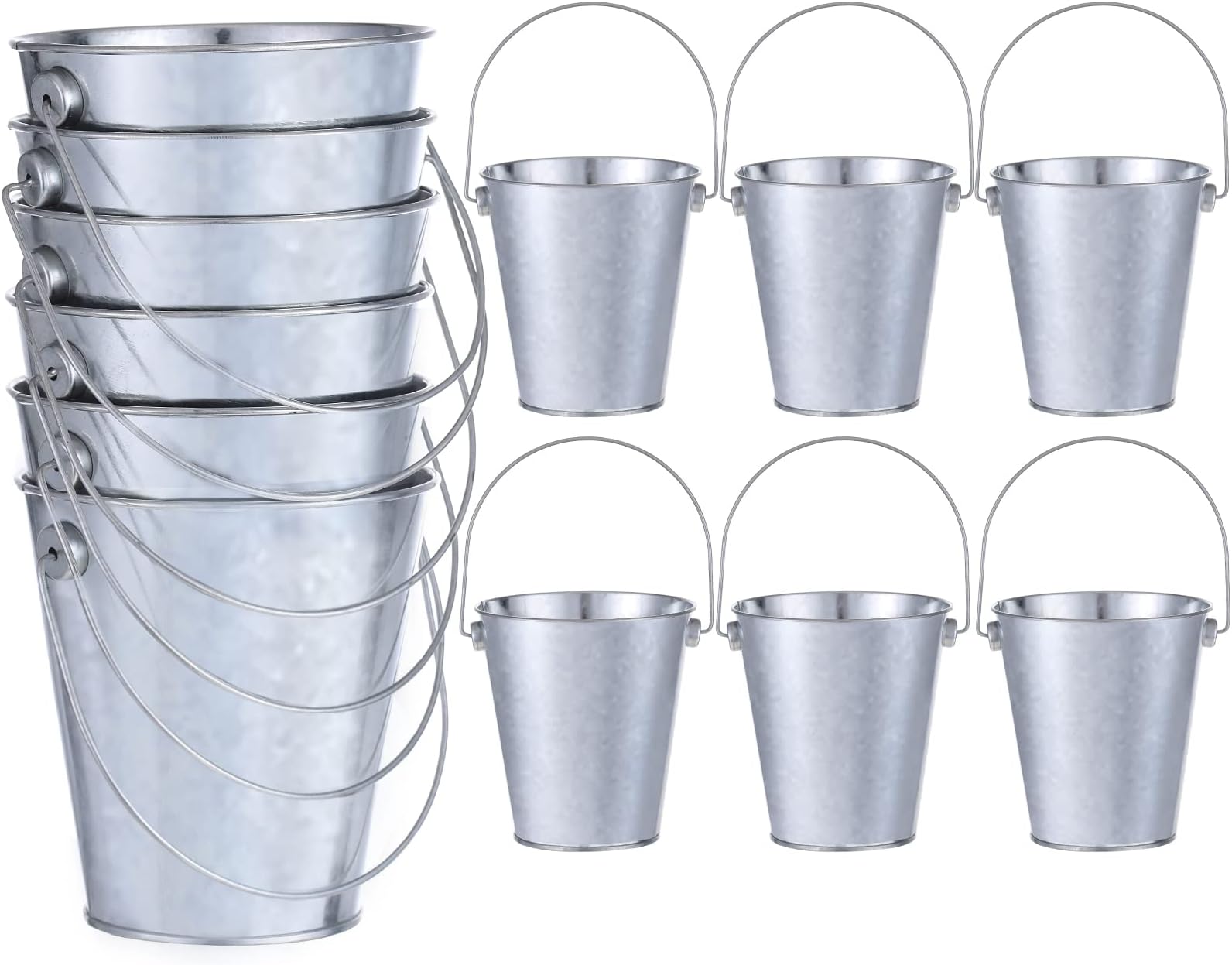 Amazon.com: Smilhapi Small Metal Buckets with Handle, 12PCS Galvanized ...