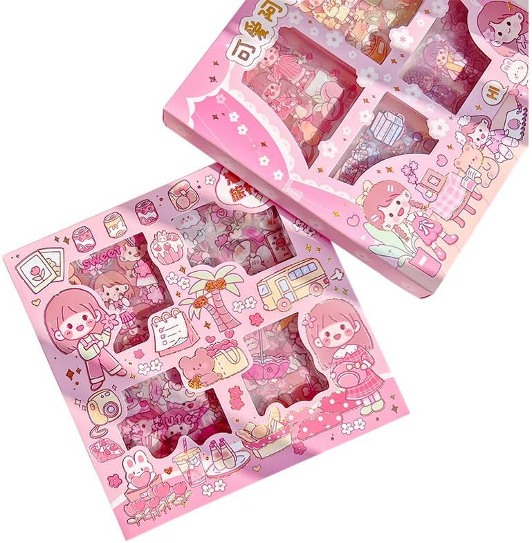 WELTOYi Cute Theme Kawaii Stickers -100 Sheets Cute Washi Stickers for ...