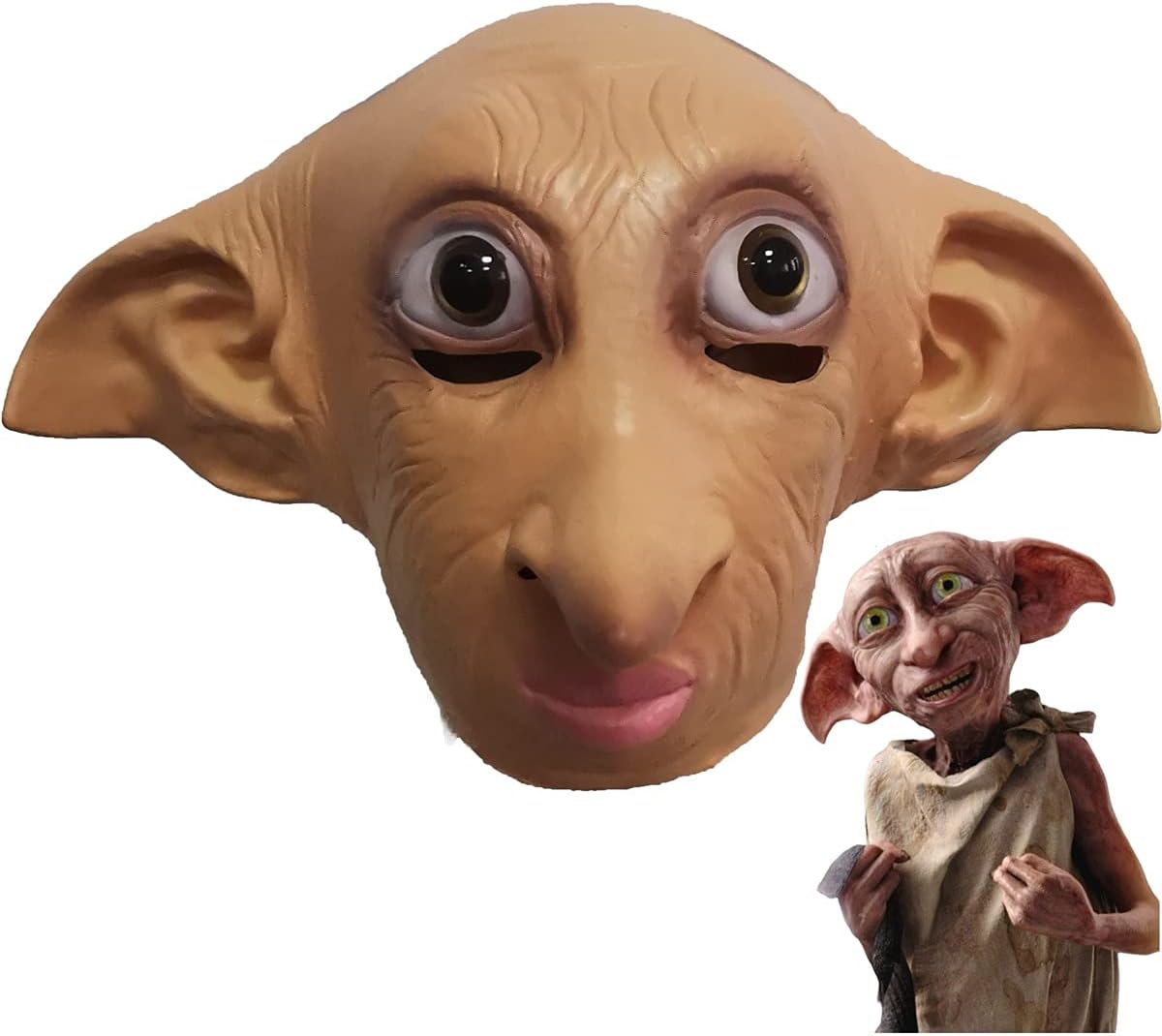 Amazon.com: 通用 Dobby Mask Deluxe Latex The Elf Full Head Mask Halloween ...