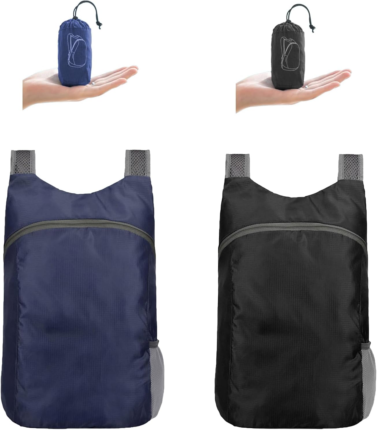 2Pcs Packable Backpack, Small Backpacks for Women, Foldable Rucksack ...