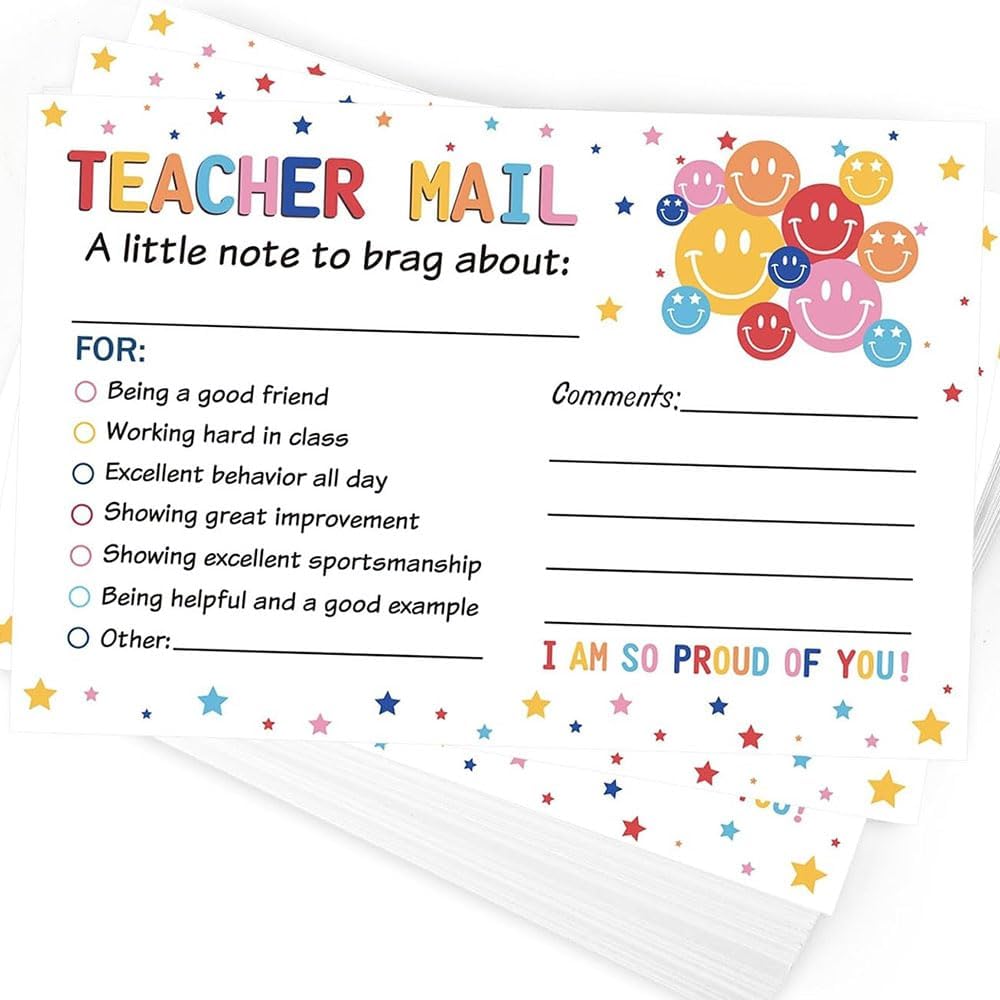 Amazon.com : 100Pcs 6''x4'' Teacher Mail Notes to Parents, Classroom ...