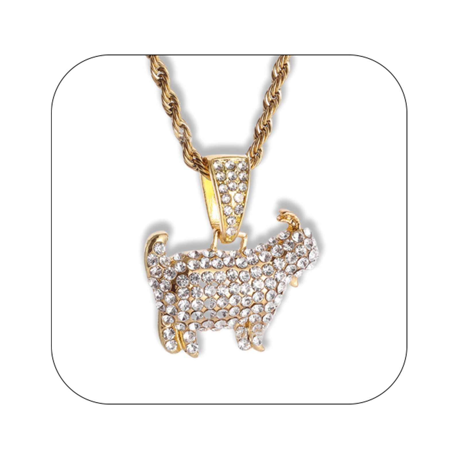 Amazon.com: DANSOAN Goat Necklace Iced Out Pendant Goat Necklace for ...