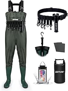 Amazon.com: Goture Breathable Fishing Wader, 2-Ply Nylon/PVC Hunting Waders with Boot Hanger ...