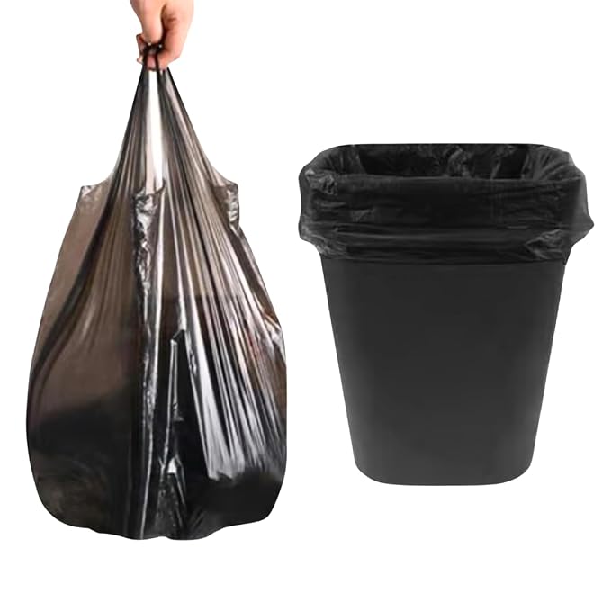 HERCAI Black Garbage Bag Small 30 Dustbin Bags for Kitchen Office ...
