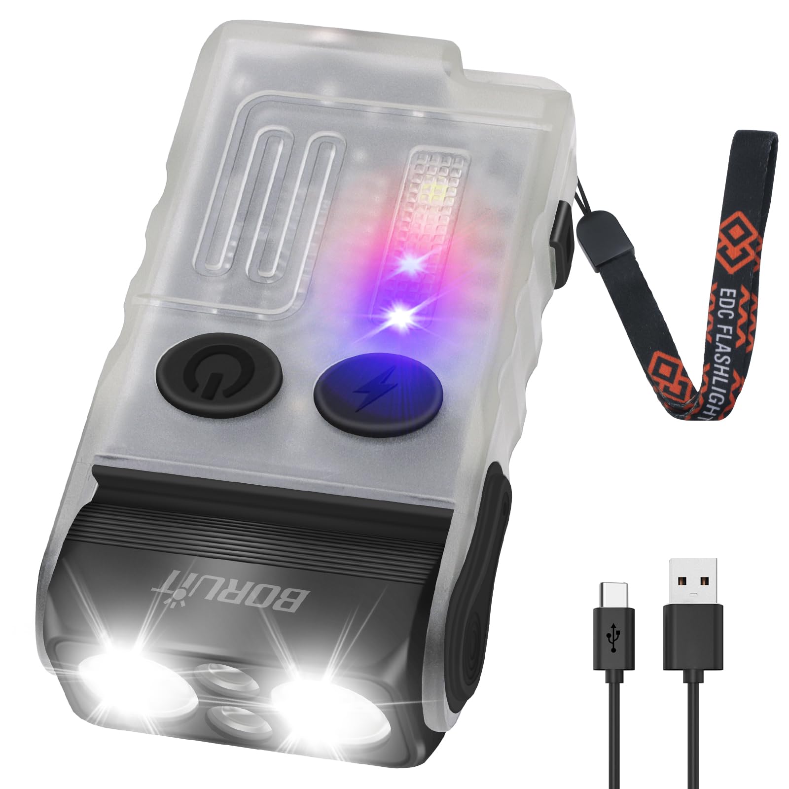 BORUiT V20 Small Powerful Flashlight 180°Head Swivels Super Bright 1000 ...