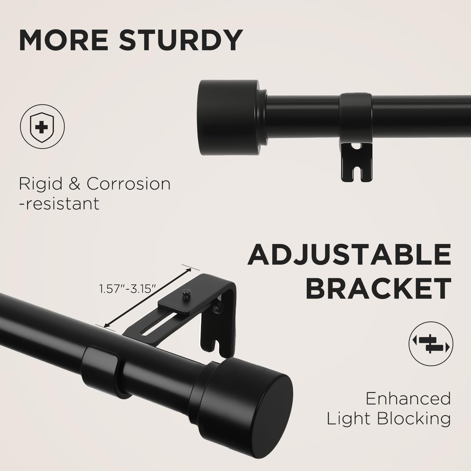 Snapklik.com : Curtain Rods For Windows, 32-120 Inch Adjustable 1 ...