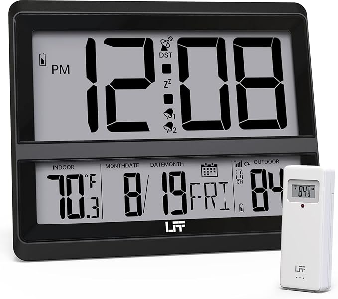 Amazon.com: TEMU Atomic Clock Large Display, Black : Home & Kitchen