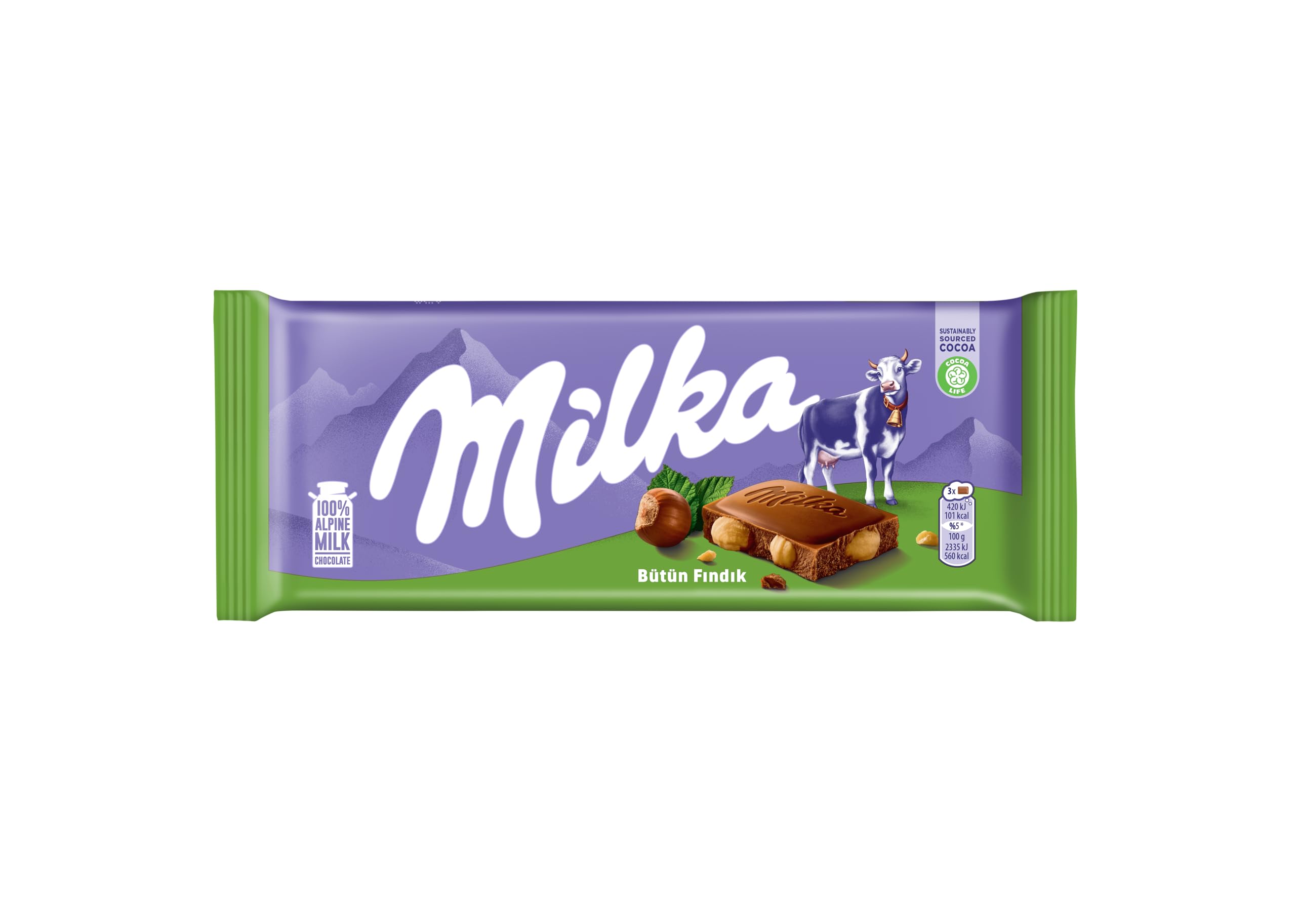 Milka Whole Nut Bütün Fındıklı Tablet Çikolata 90 gr : Amazon.com.tr ...
