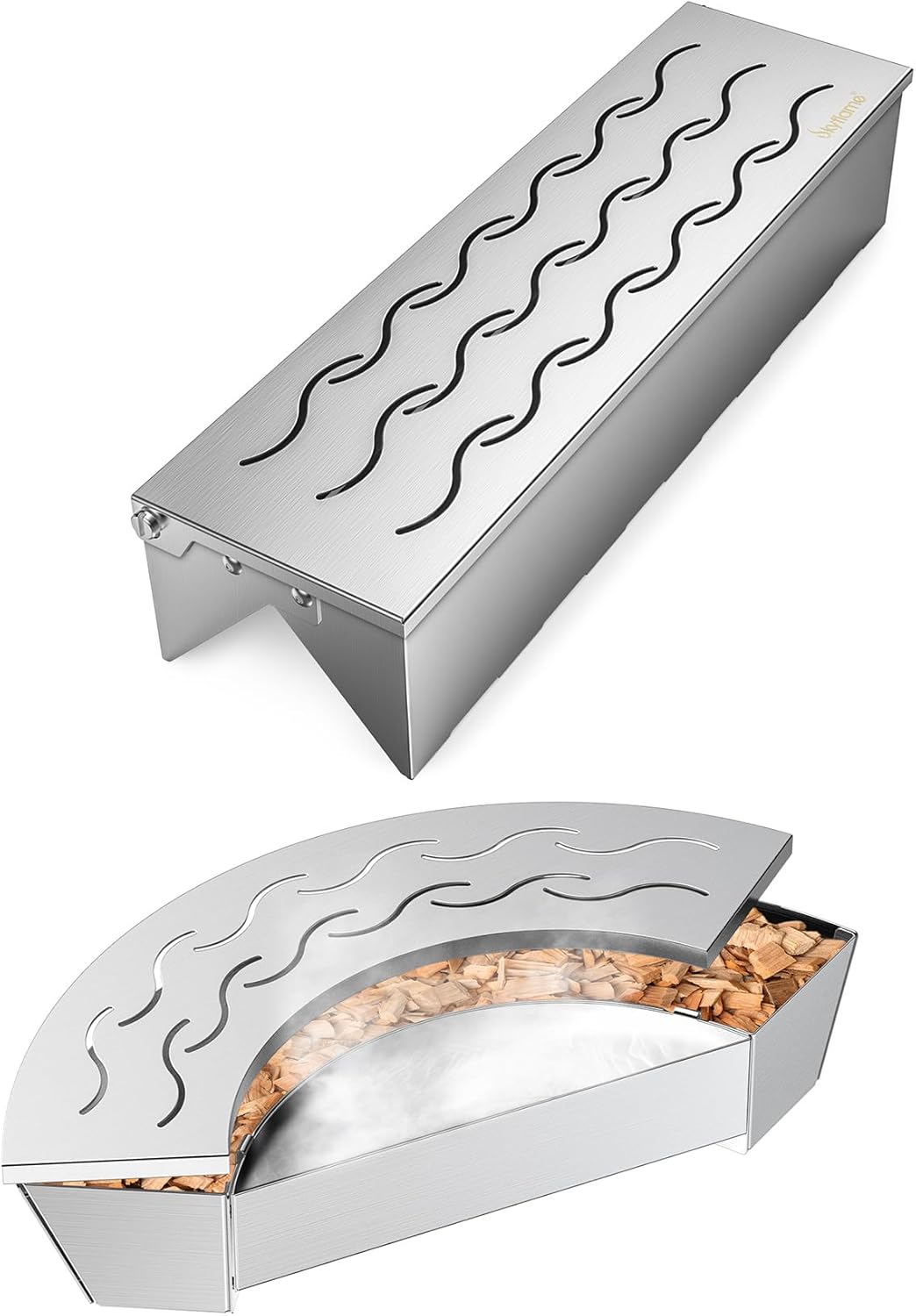 Amazon.com: Skyflame Stainless Steel Double V-shape BBQ Smoke Box and ...