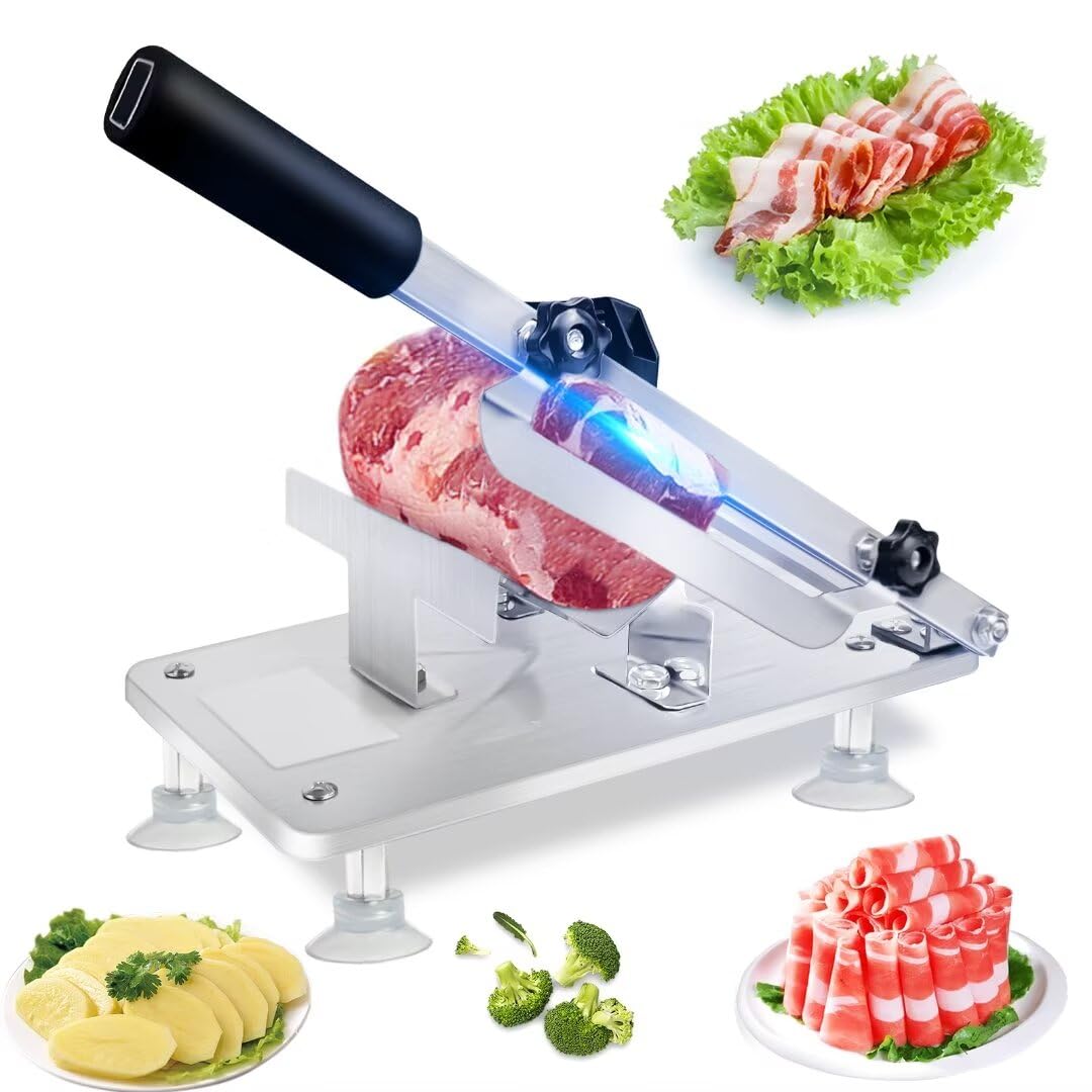 Amazon.com: Manual Frozen Meat Slicer Meat Cutter Upgraded Stainless ...
