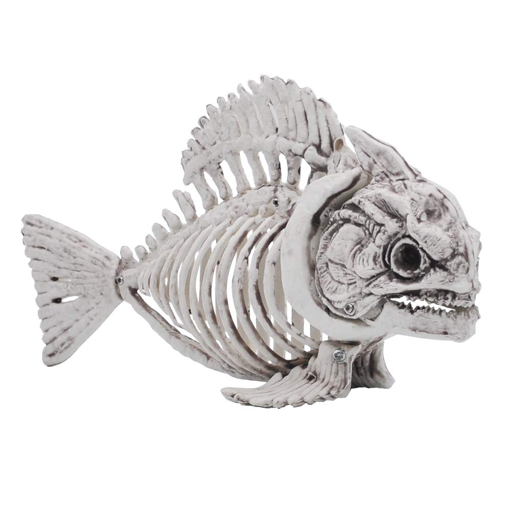 Halloween Decoration 2 PCs 9.5” Pose-N-Stay Fish Skeleton Plastic Bones ...