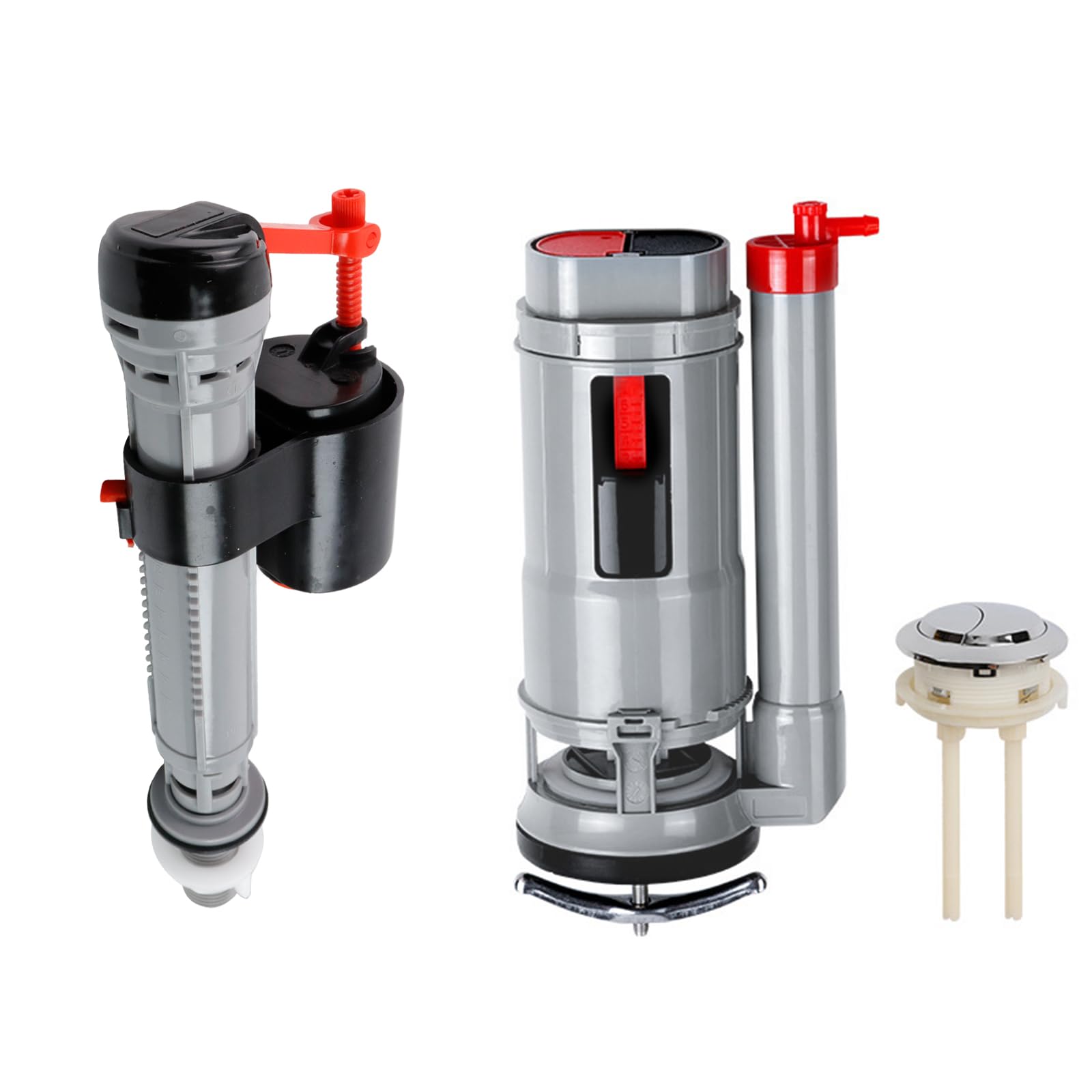 Antrader Toilet Dual Flush Valve with Push Button, Fill Valve for ...