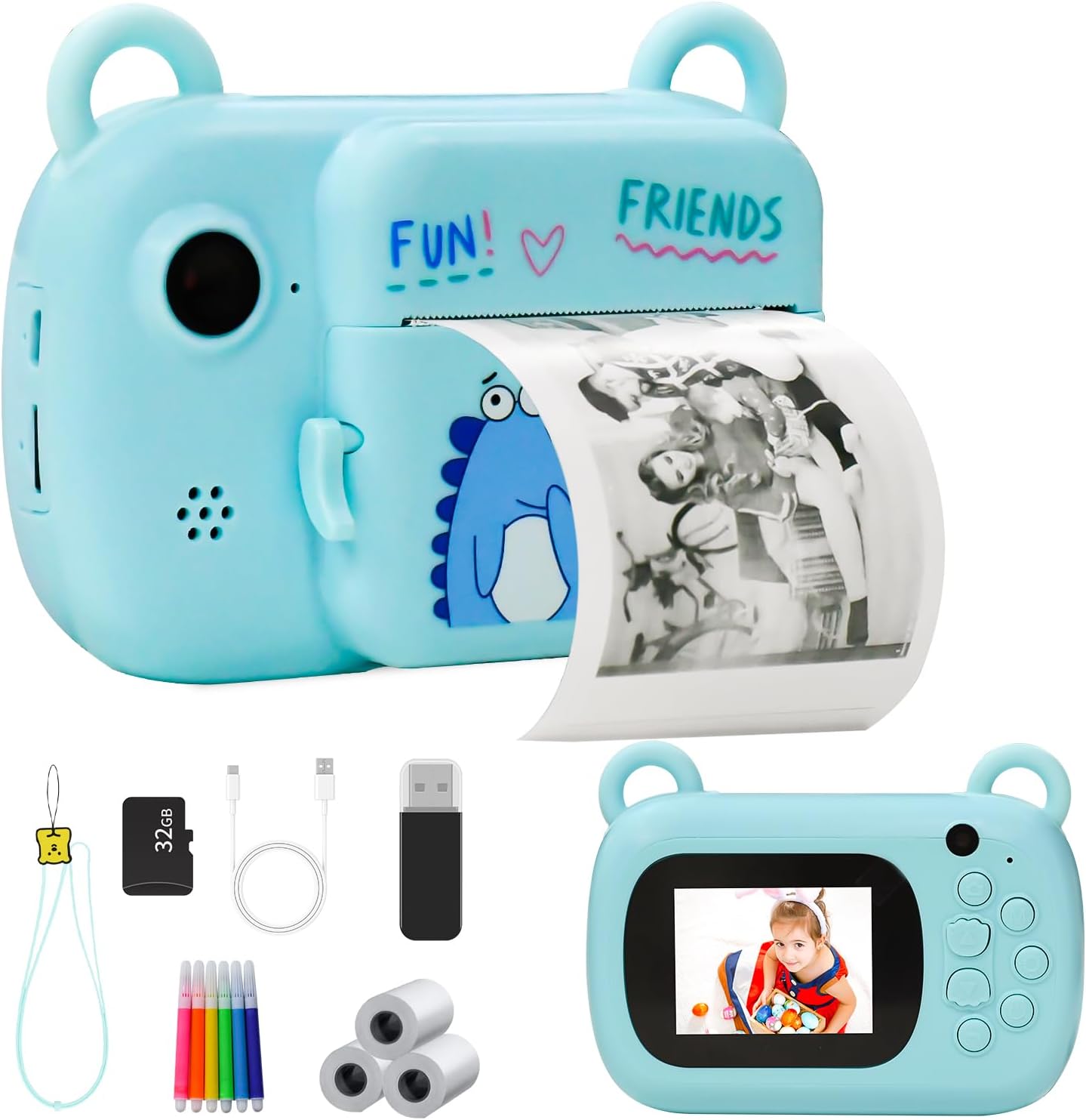 NICEWIN Kids Camera for Girls Boys,Instant Camera for Kids with Storage ...