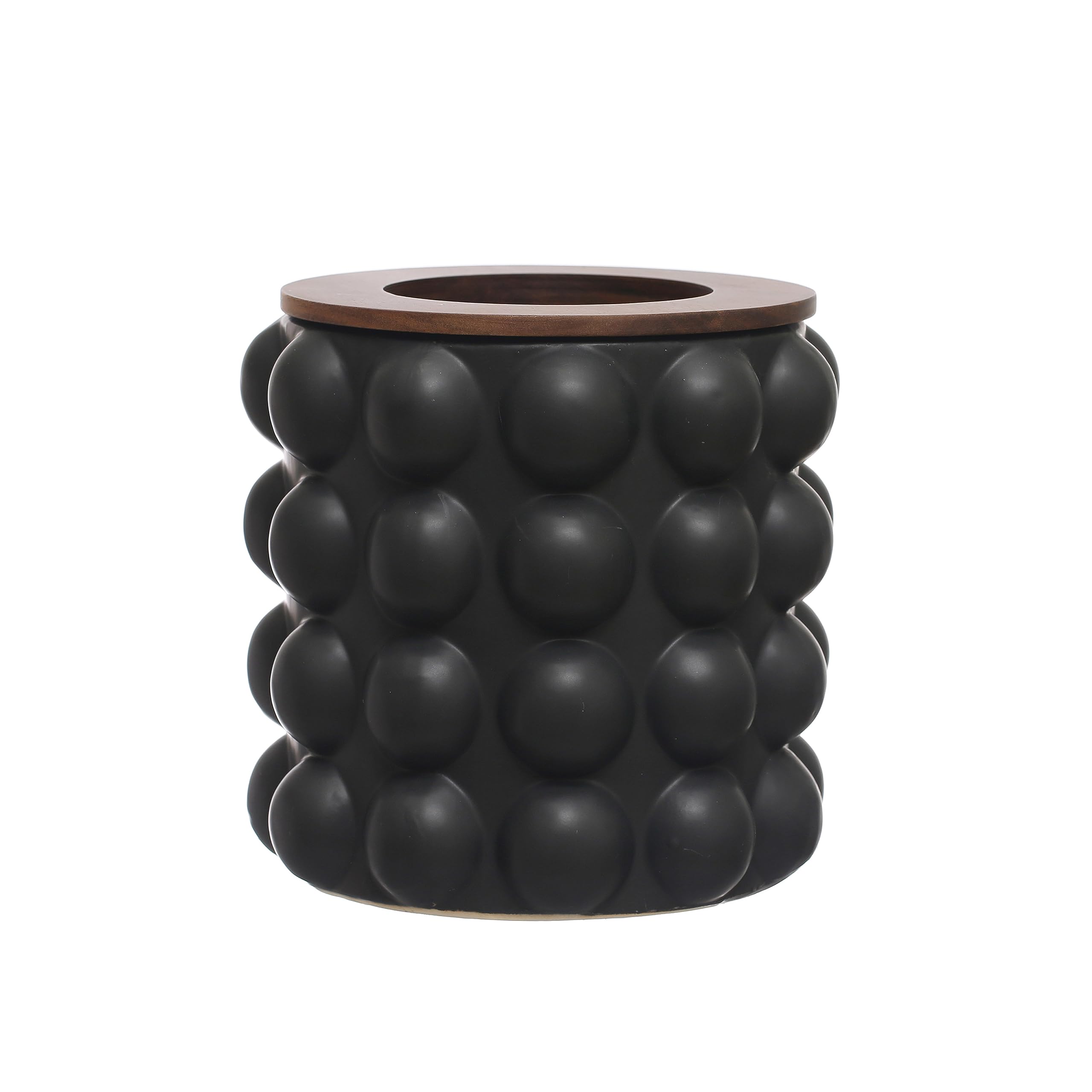 Amazon.com: Creative Co-Op Round Stoneware Waste Bin with Raised Dots ...